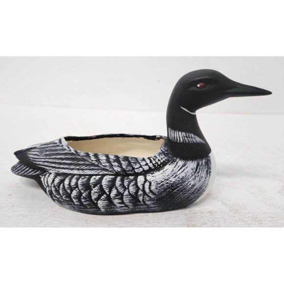 Vintage | Accents | Vintage Ceramic Black White Loon Planter Flower Pot ...